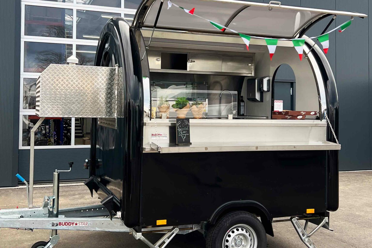 Pizzawagen kaufen mit Doppelbackofen für 2 Pizzen | BuddyStar